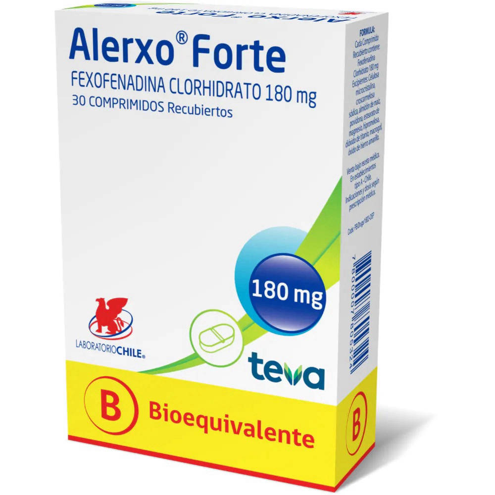Alerxo Forte 180 mg x 30 Comprimidos - Fexofenadina - precio en ...